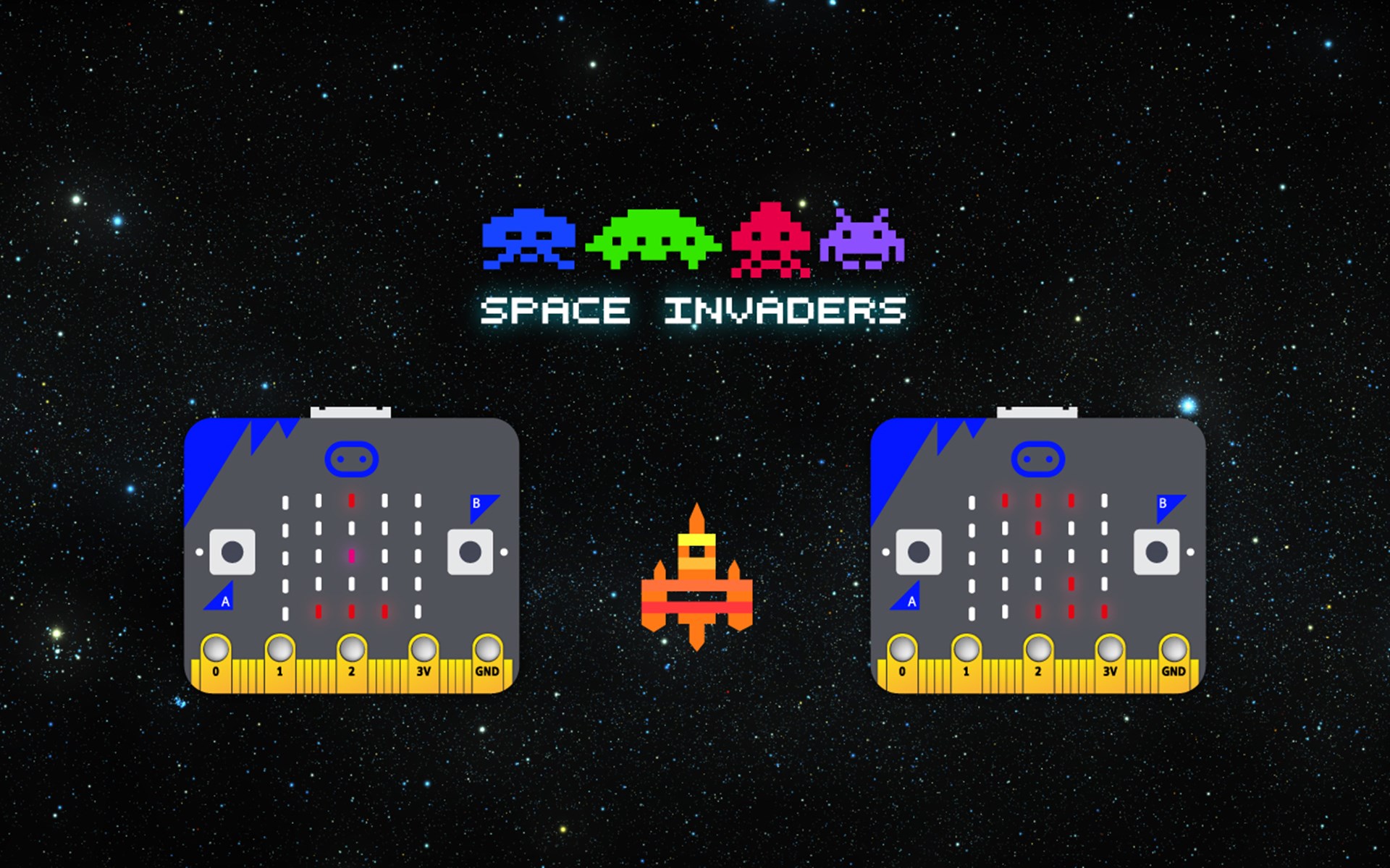 Space Invaders: Εργαστήρια δημιουργίας arcade παιχνιδιού με microbit ...